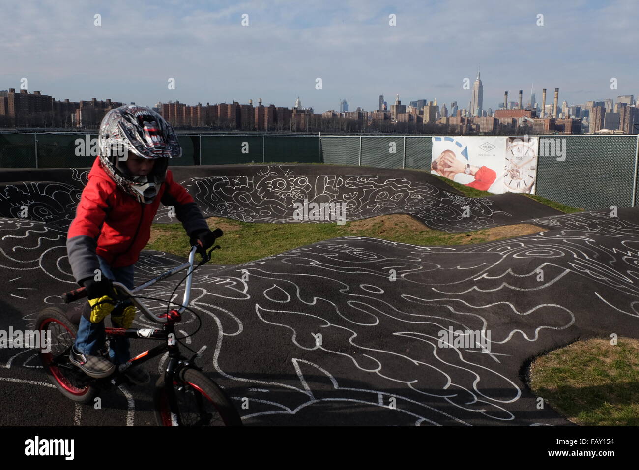 bike course in williamsburg, brooklyn Stock Photo - Alamy
