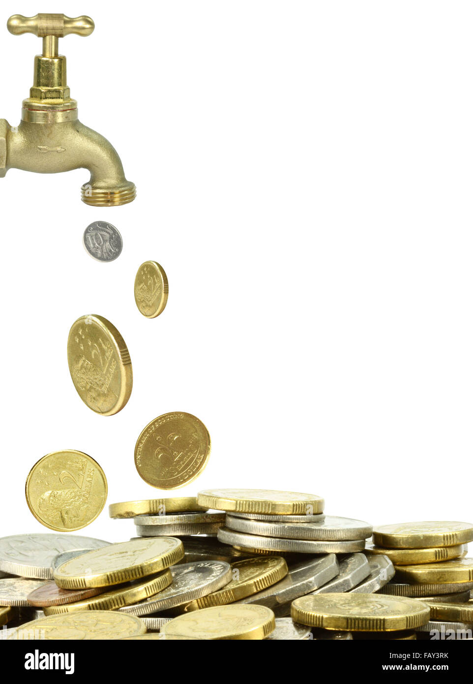 Pouring gold coins hi-res stock photography and images - Alamy