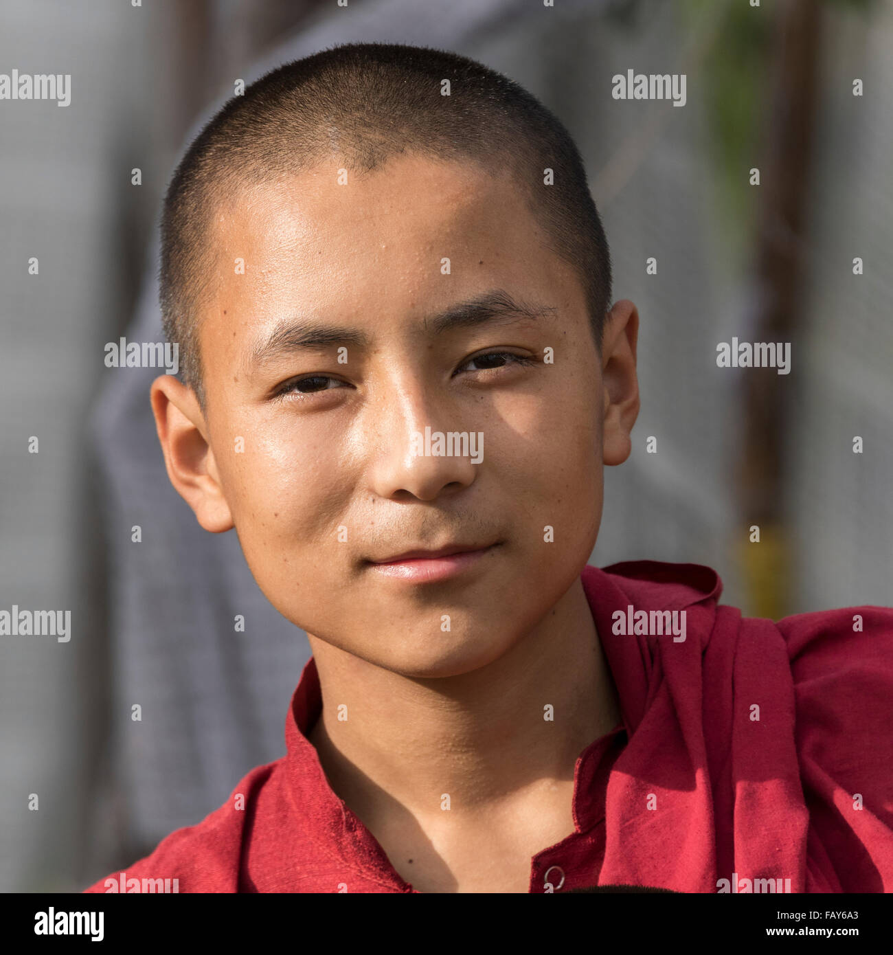 Portrait of a young monk; Punakha, Bhutan Stock Photo - Alamy