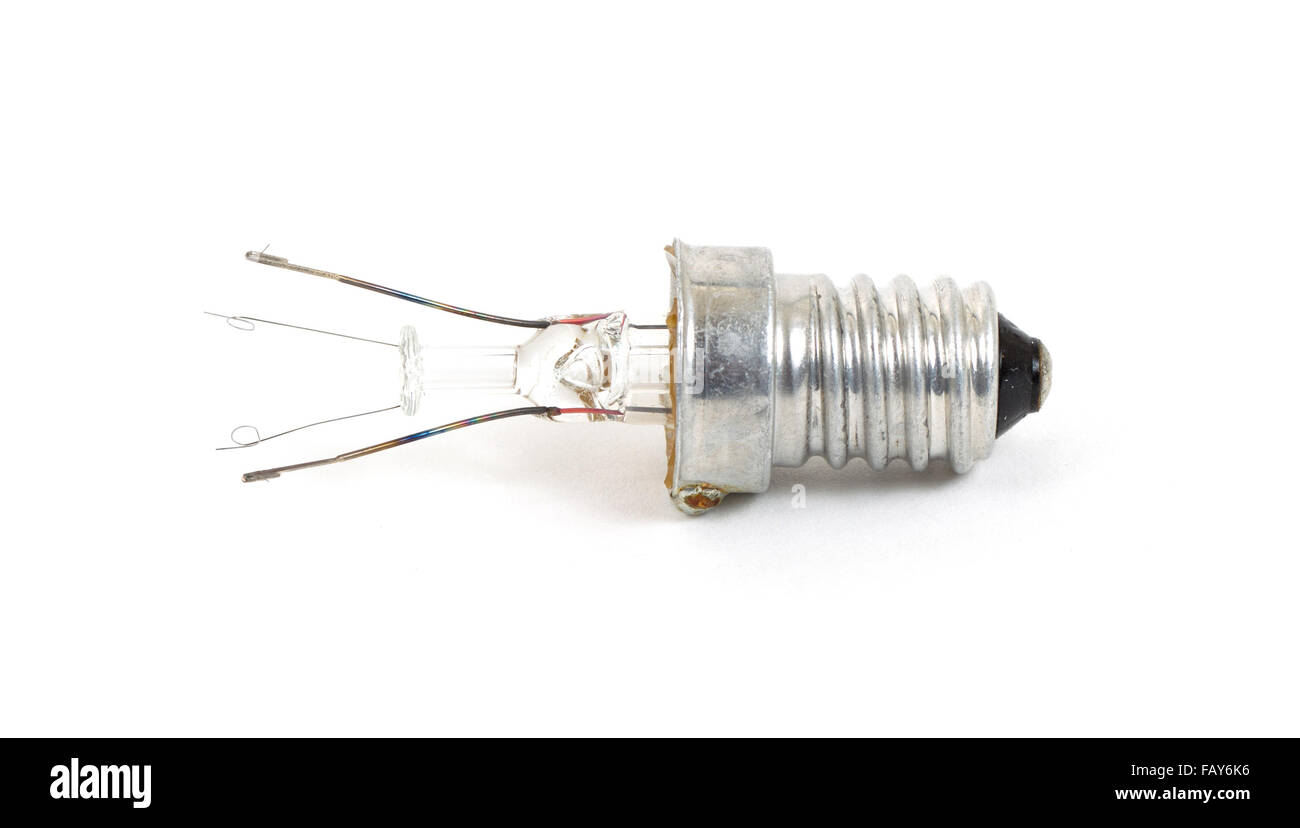 Broken light bulb isolated on a white background Stock Photo - Alamy