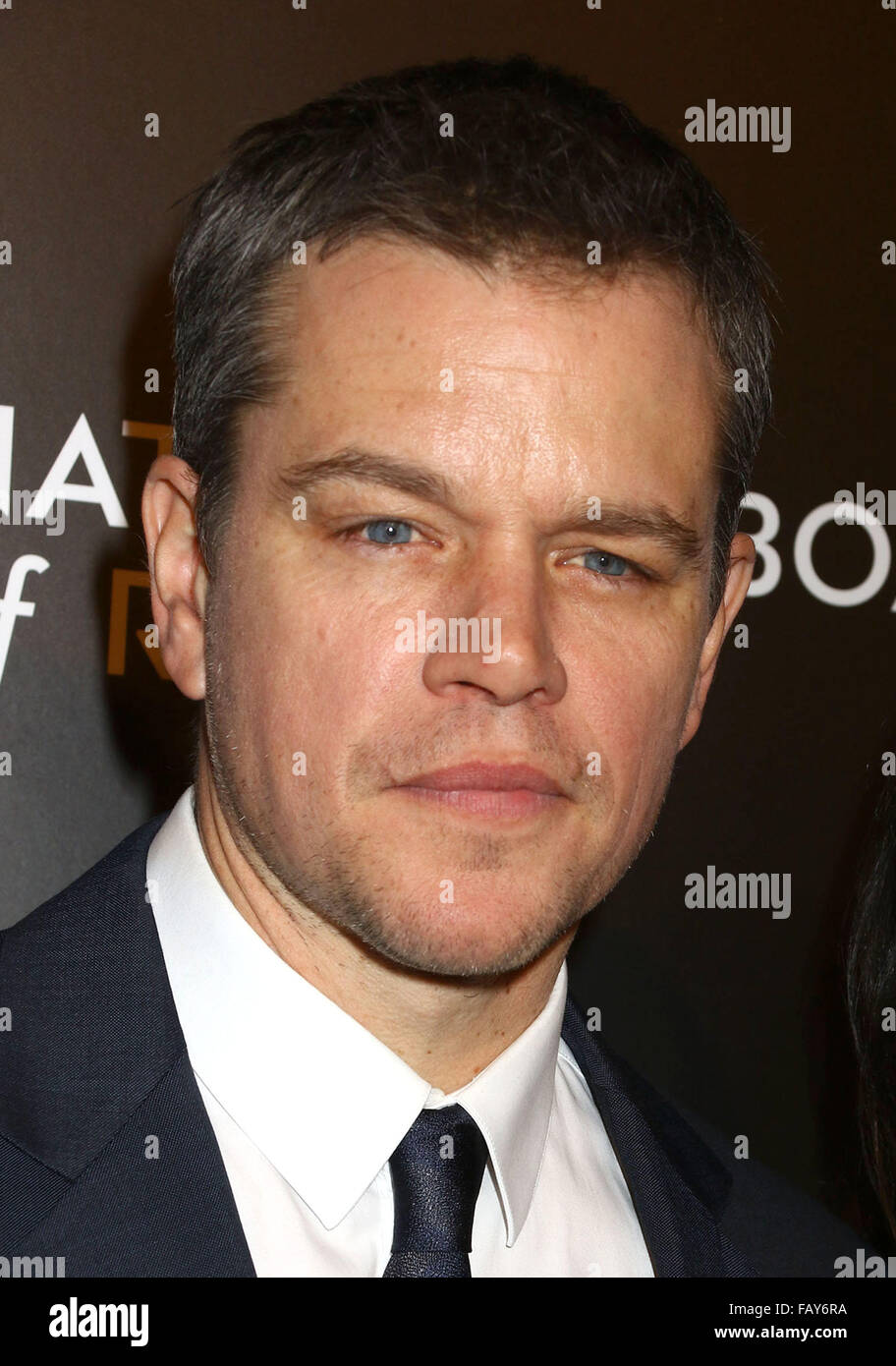 New York, New York, USA. 5th Jan, 2016. Actor MATT DAMON attends the ...