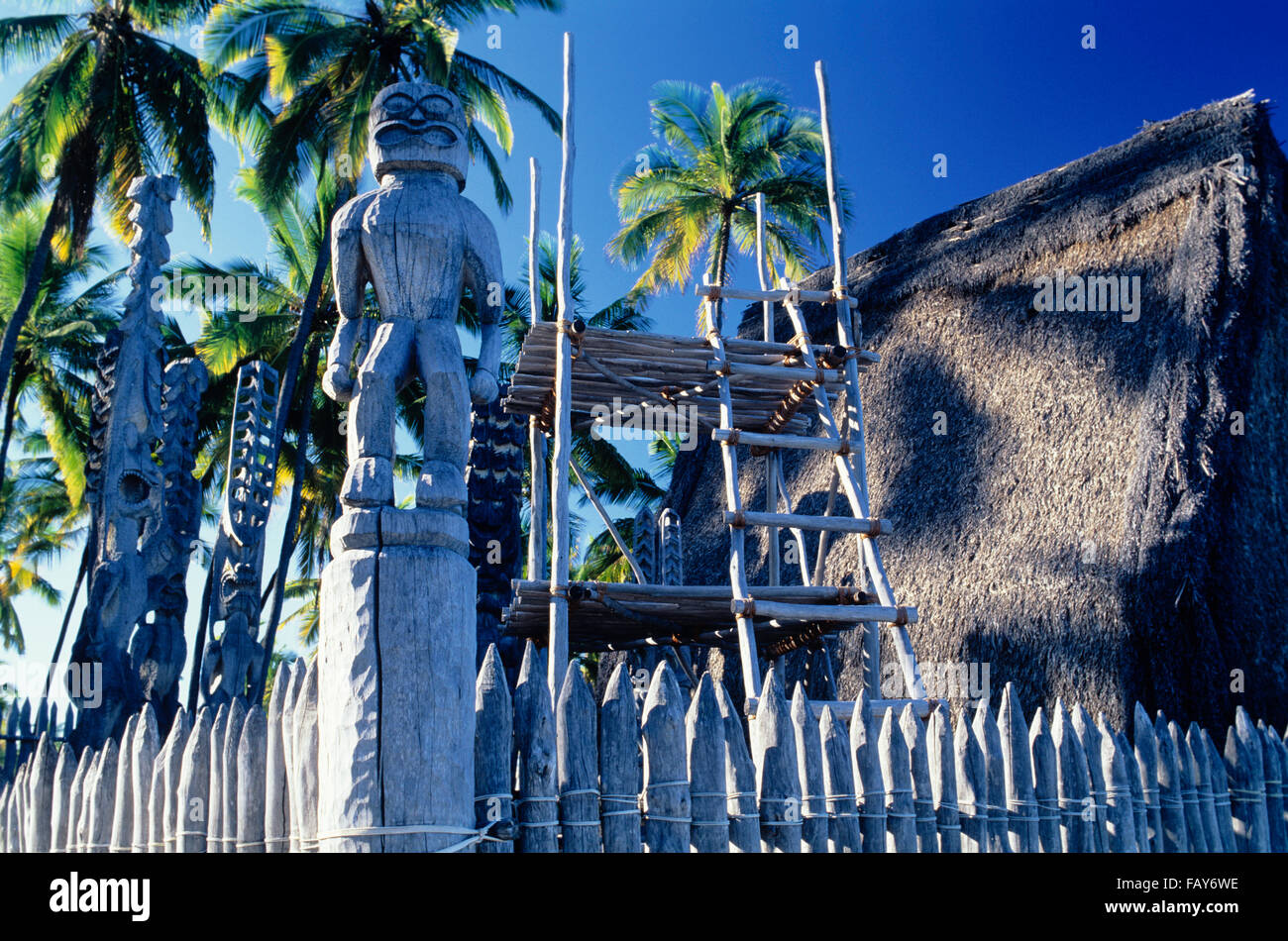 Big Island, Hawaii, Pu`uhonua o Honaunau National Historical Park ...