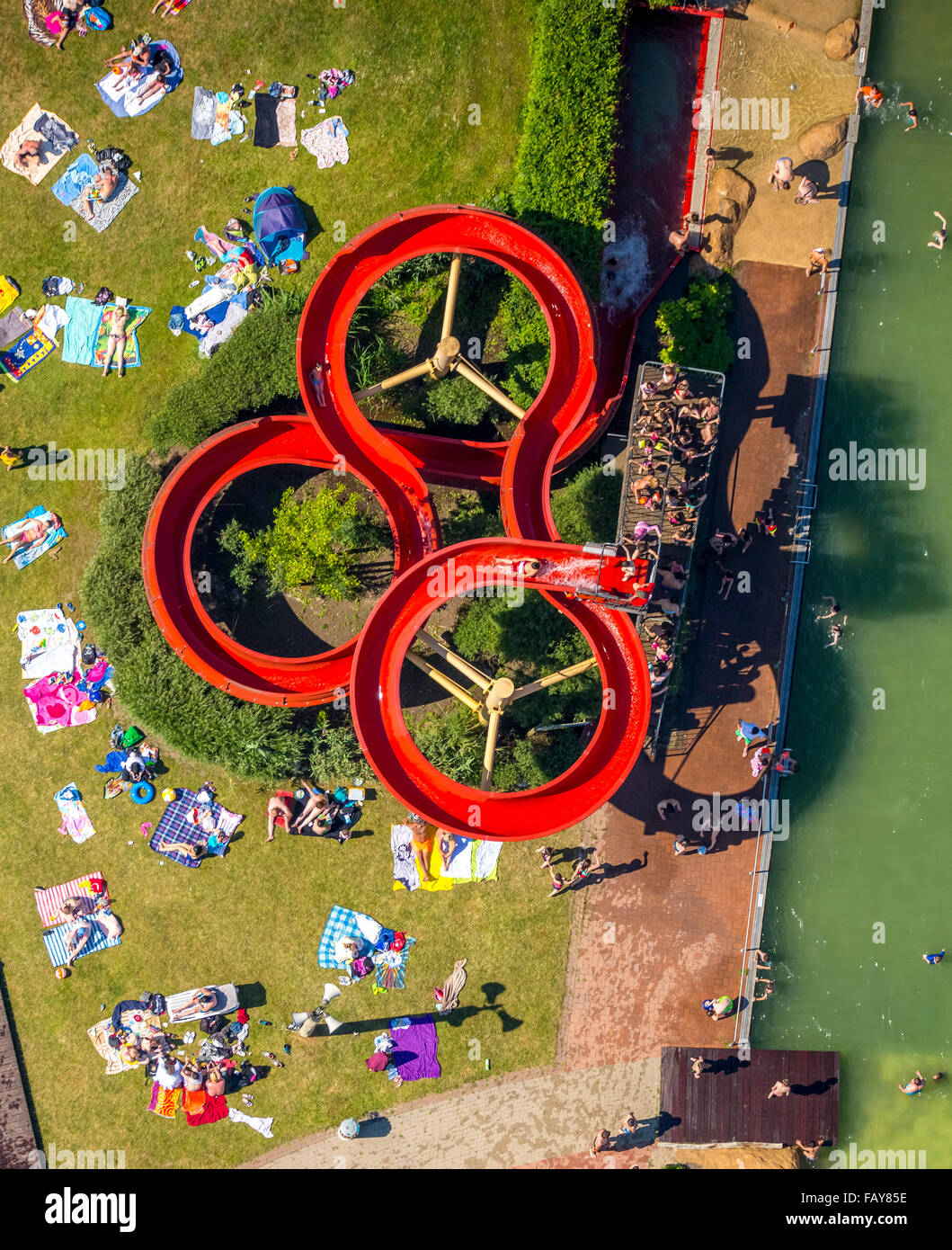 Aerial view, aerial view, natural pool Styrum with Naturbad concept ...