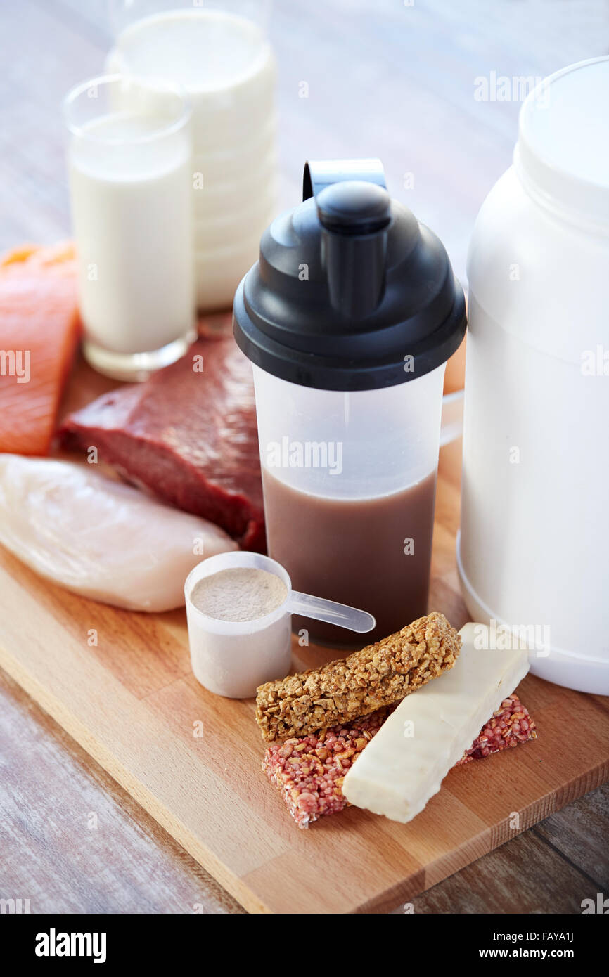 close up of natural protein food and additive Stock Photo - Alamy