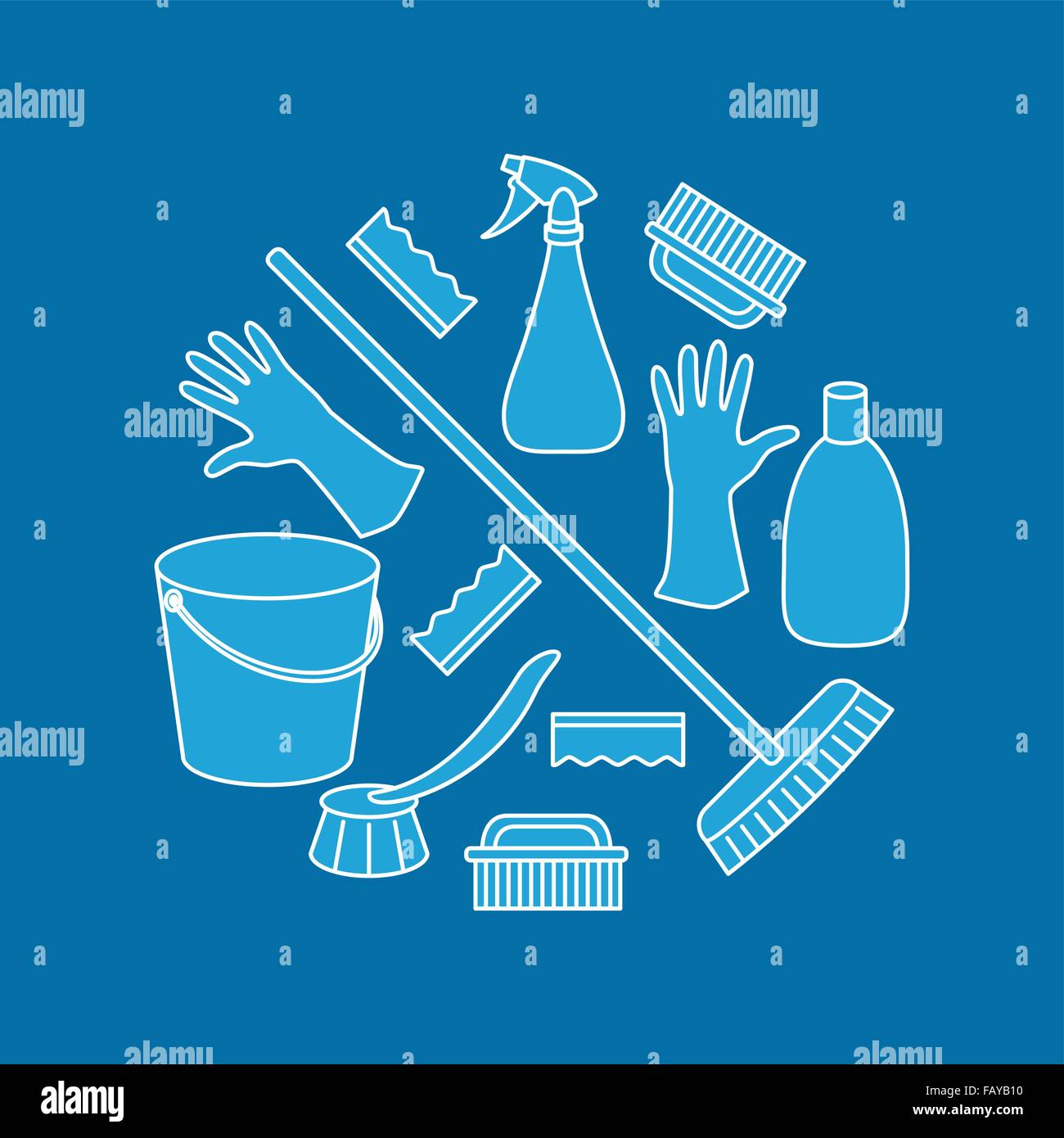 Round combination of household cleaning objects Stock Vector Image ...