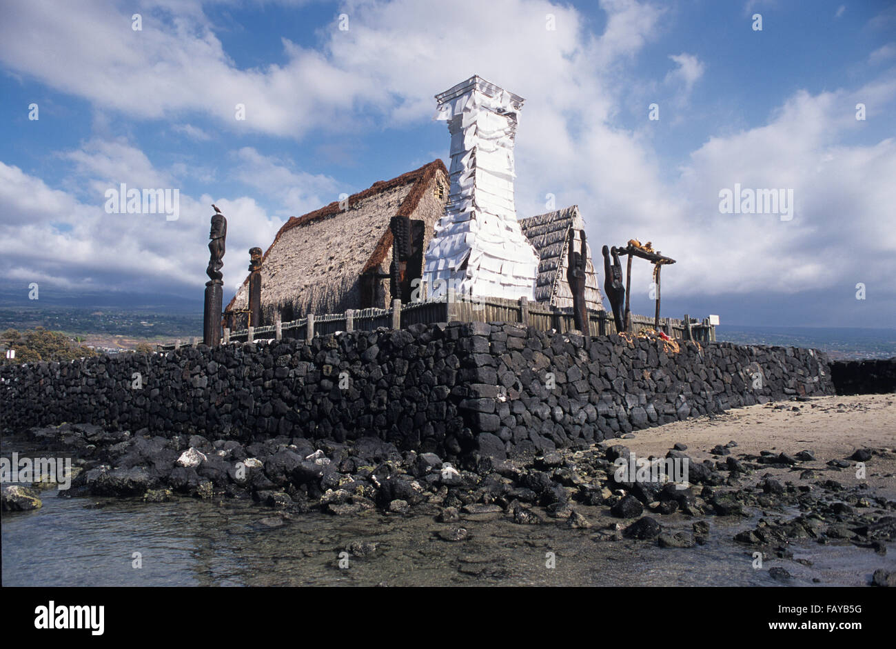 Big Island, Hawaii, View of `Ahu`ena Heiau, Kailua-Kona Stock Photo - Alamy