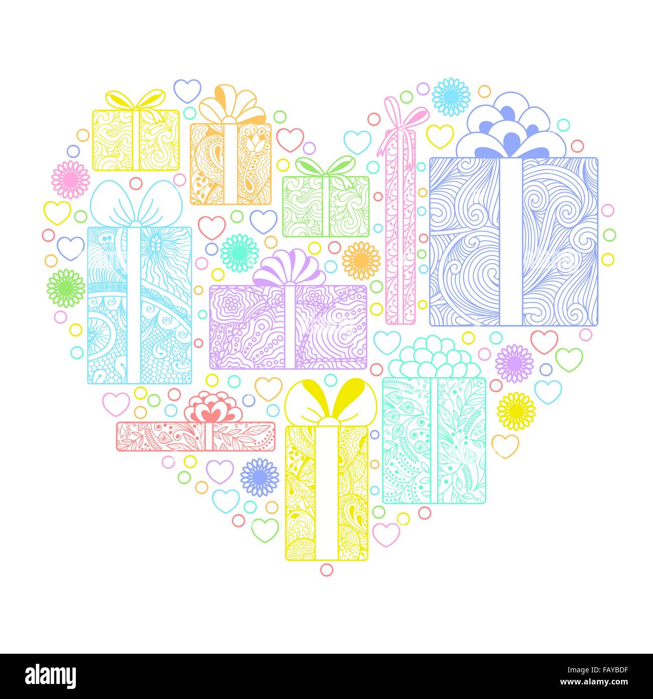 Heart shape box vector vectors Cut Out Stock Images & Pictures - Alamy