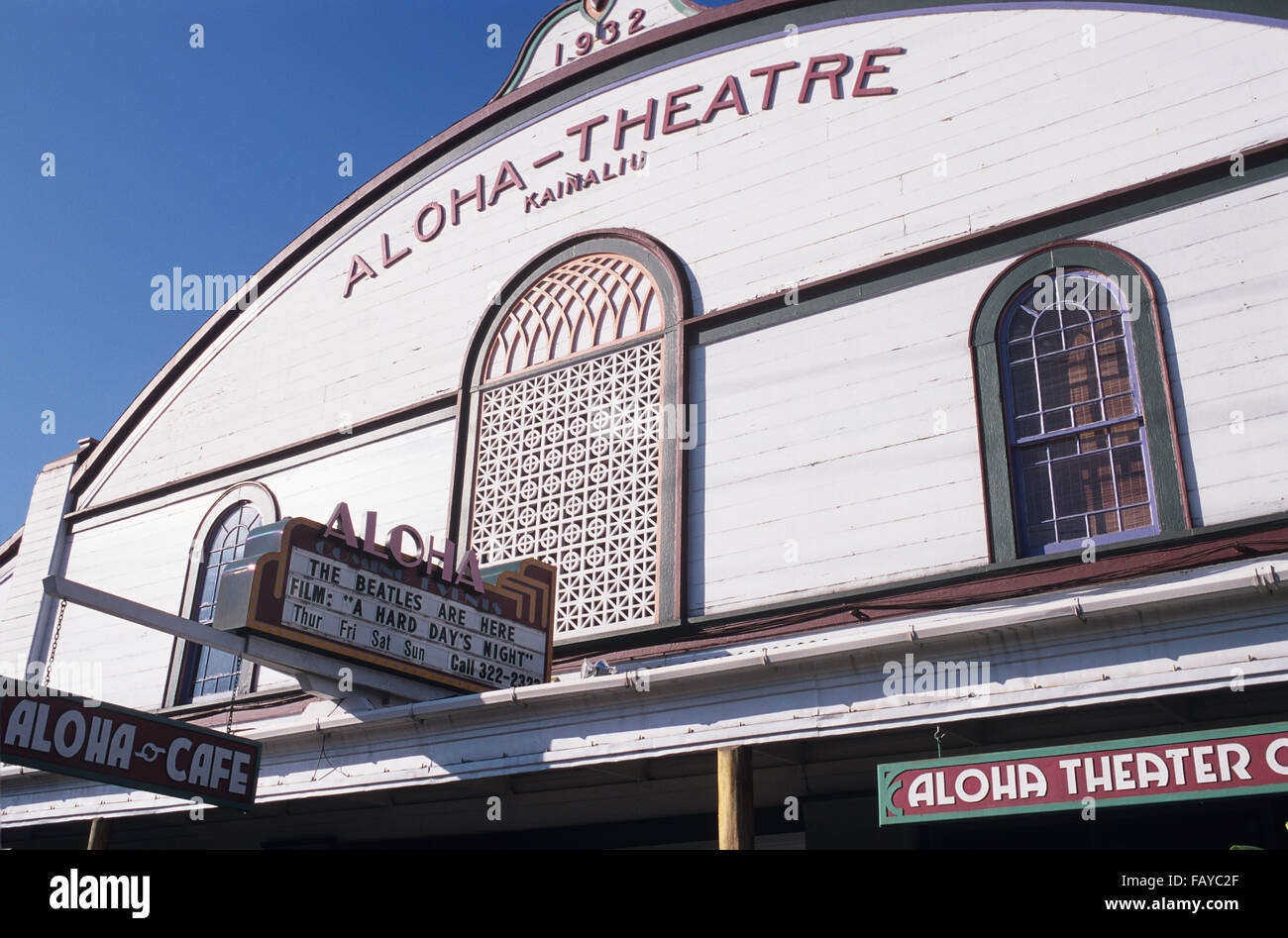 Big Island, Hawaii, Kealakekua Aloha Theater, view of facade Stock ...