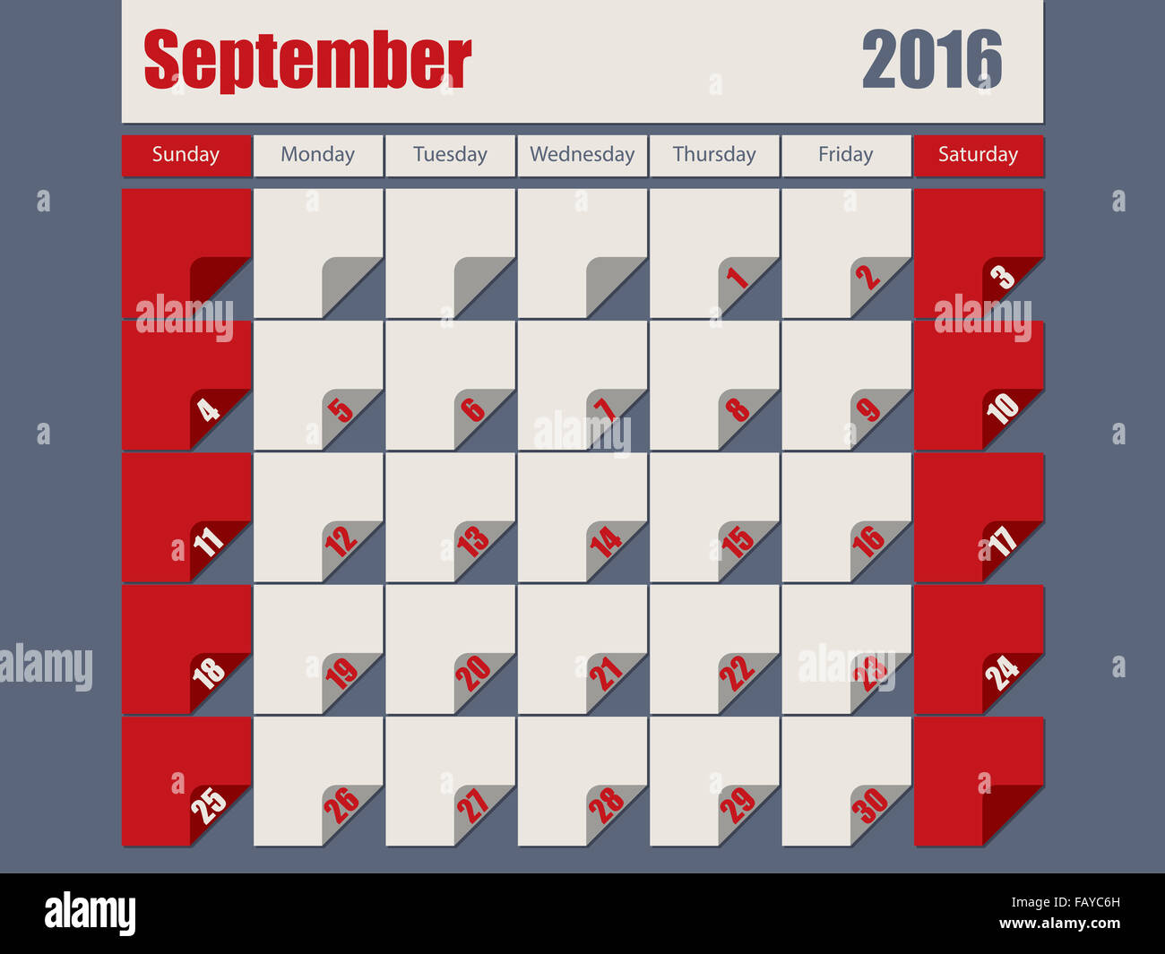 September planner hi-res stock photography and images - Alamy