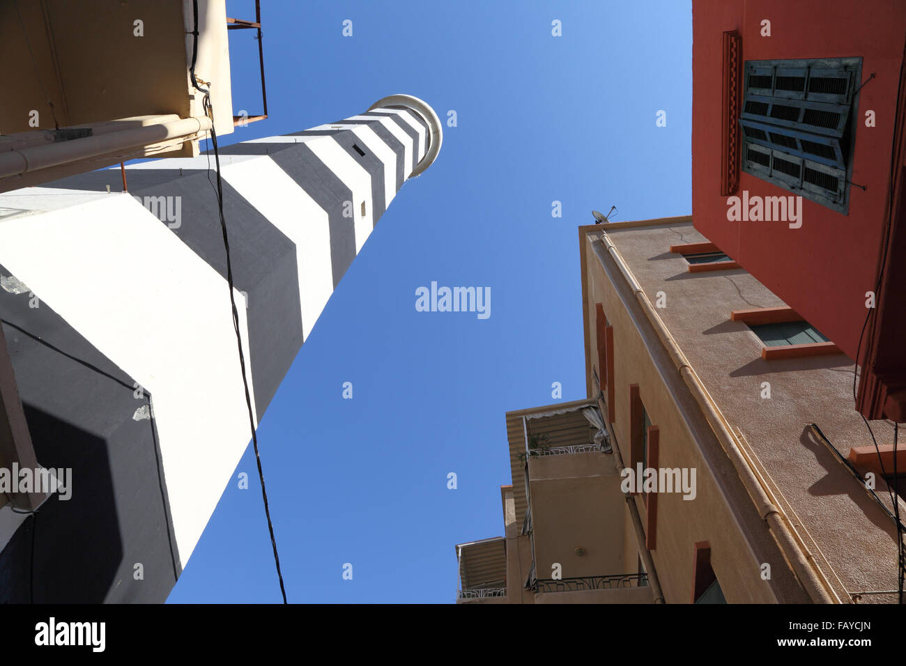 Beirut's old lighthouse now surrounded by buildings Stock Photo - Alamy