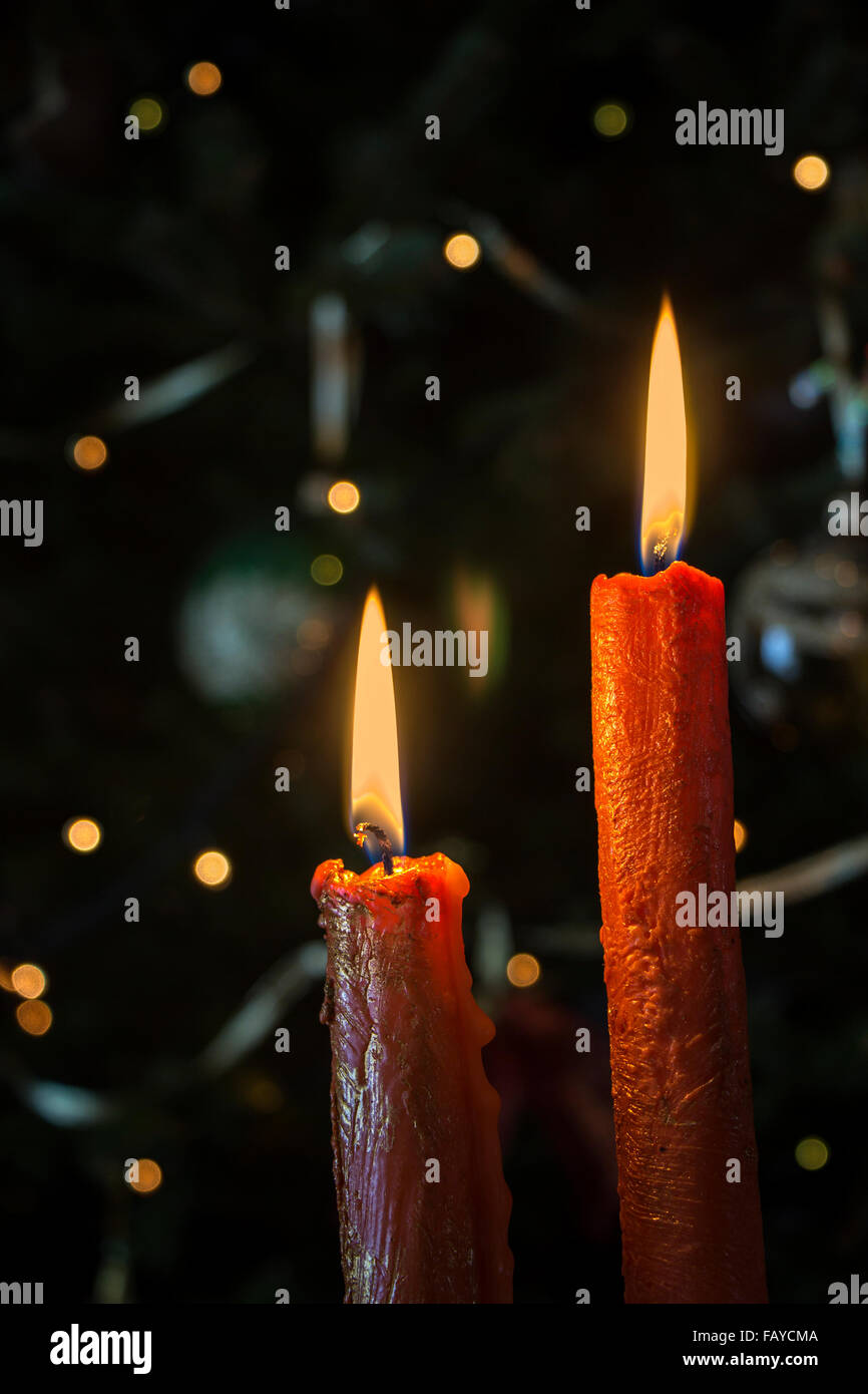 Blinking christmas lights in background hi-res stock photography and ...
