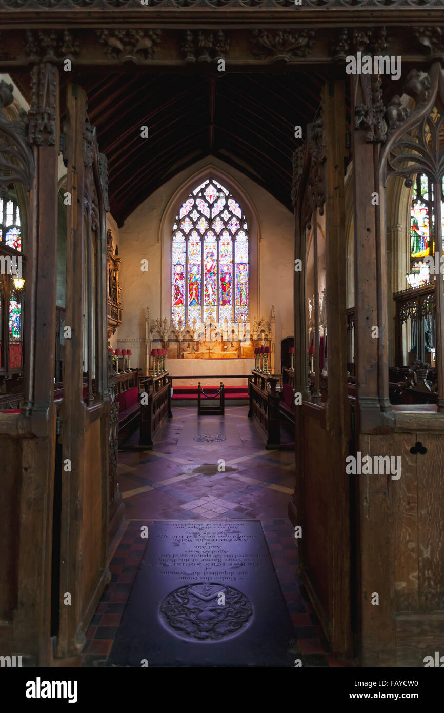 Interior of St Peter and St Paul's Church; Lavenham, Suffolk, England ...