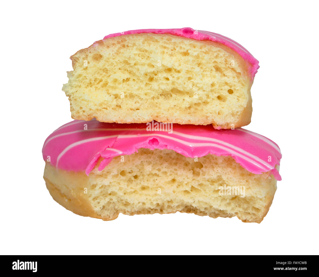 Donuts cut isolated on white background Stock Photo - Alamy