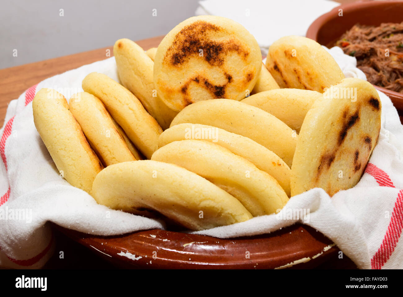 Arepa stuffed shredded meat hi-res stock photography and images - Alamy