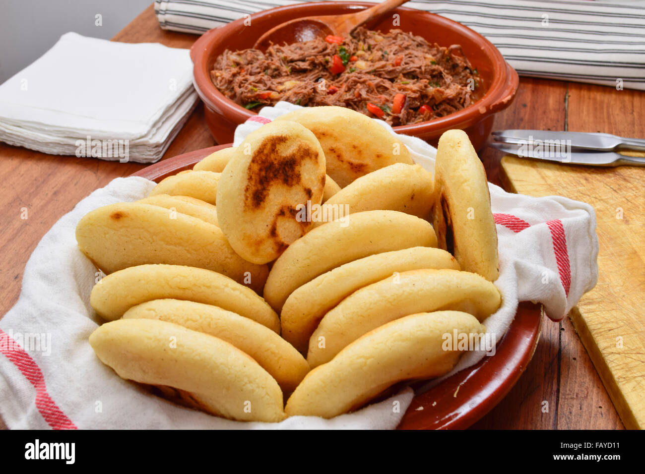 Arepas stuffed with beef hi-res stock photography and images - Alamy