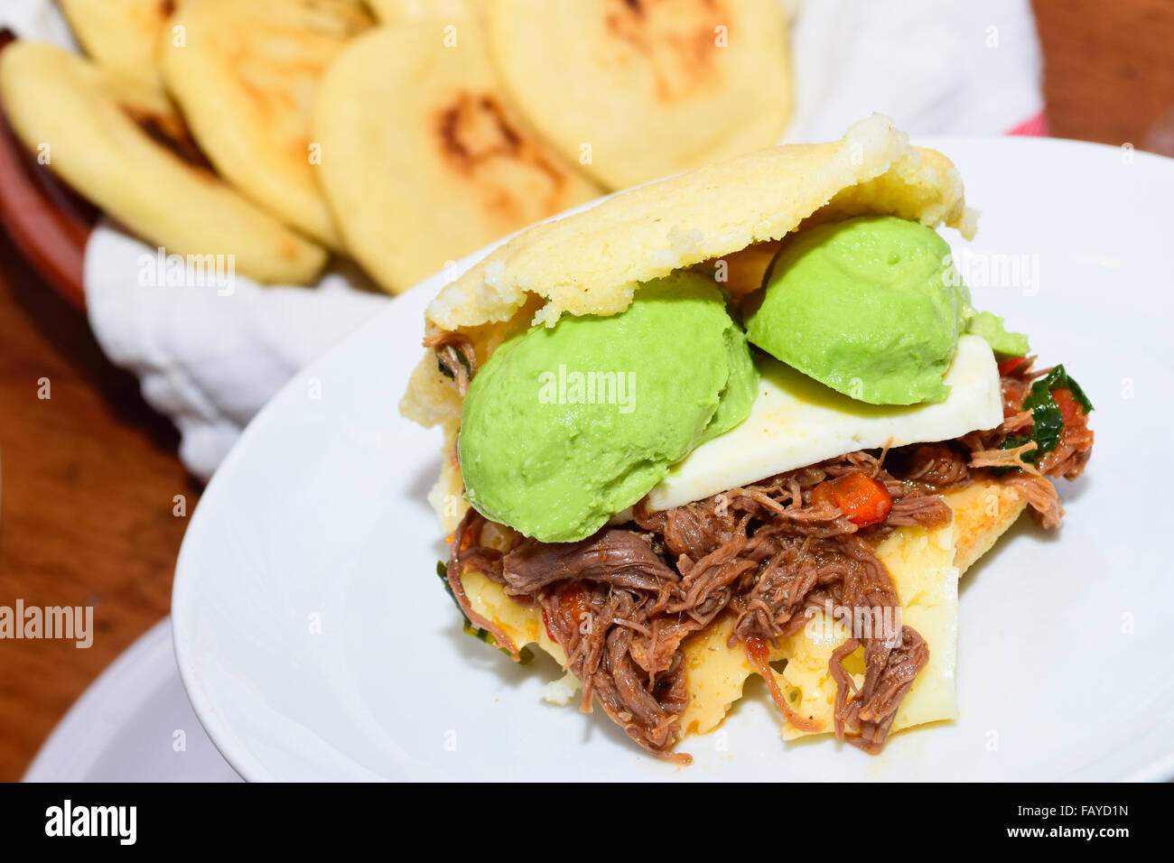 Arepas stuffed with beef hi-res stock photography and images - Alamy