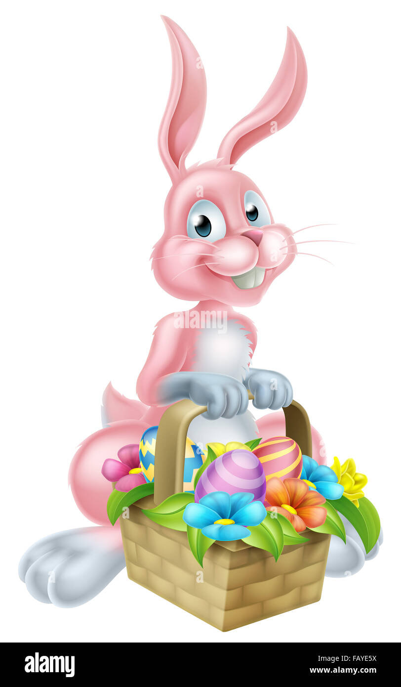 Cartoon easter bunny basket full hi-res stock photography and images ...