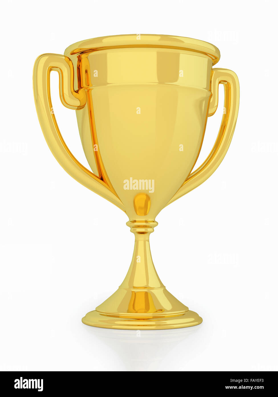 Golden trophy isolated on white with clipping Stock Photo - Alamy