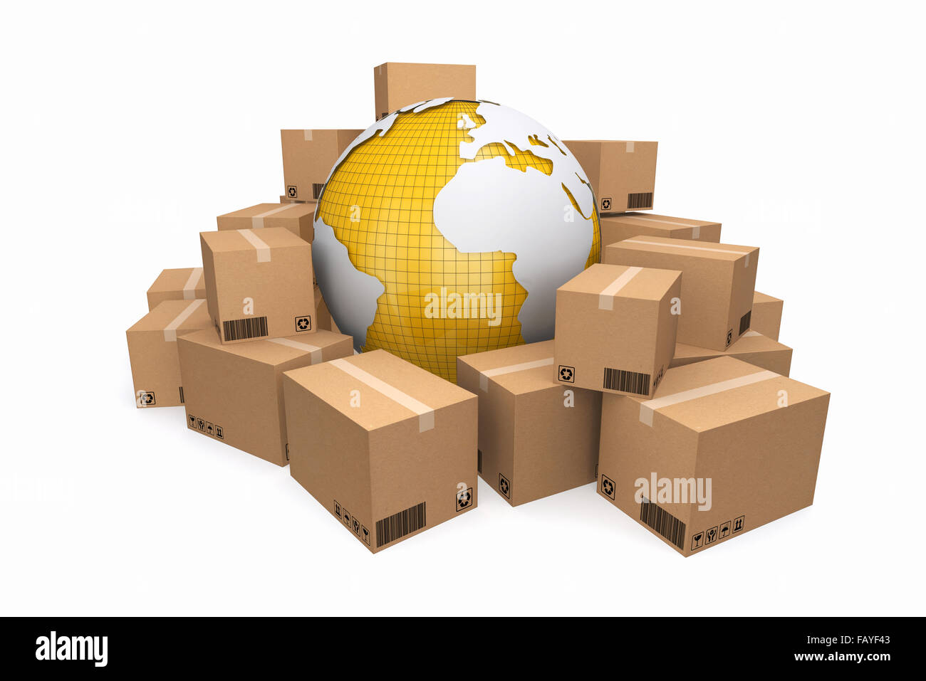 Cardboard boxes with clipping path. Cargo, delivery and transportation ...