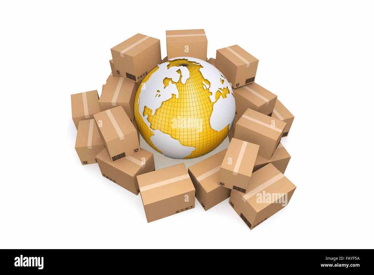 Cardboard boxes with clipping path. Cargo, delivery and transportation ...