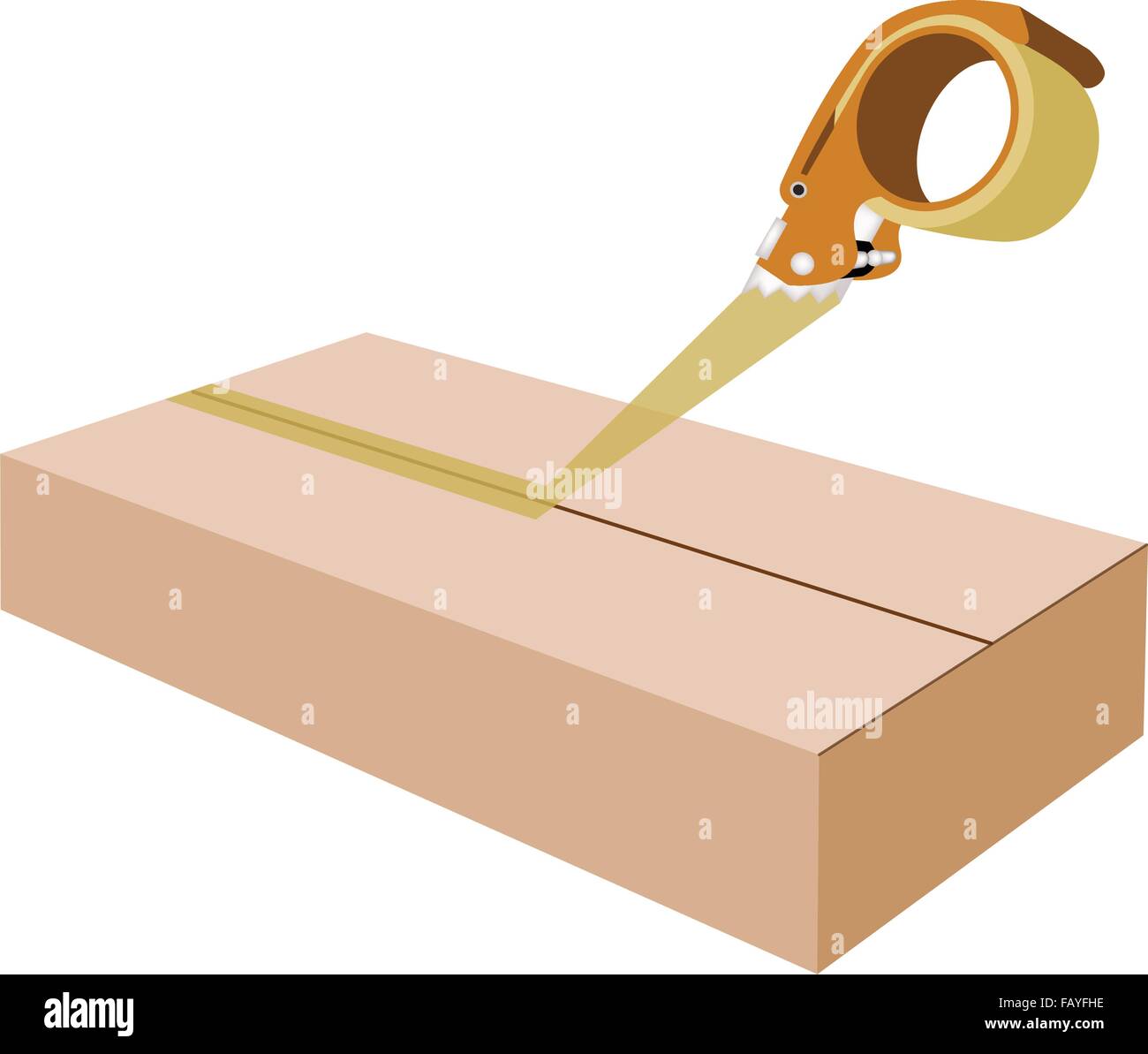 Orange Packing Tape Dispenser or Adhesive Tape Dispenser Closing A ...