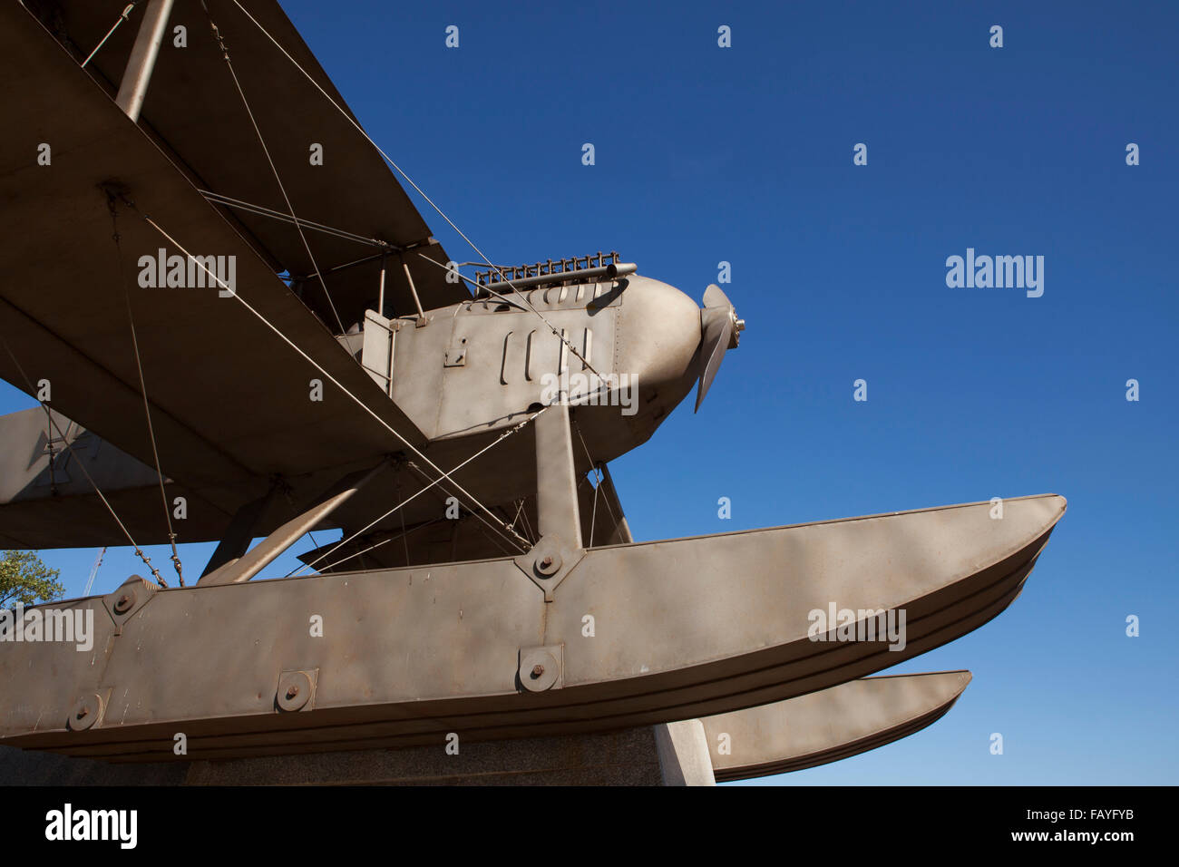 Biplane memorial to the first flight across the South Atlantic Ocean ...
