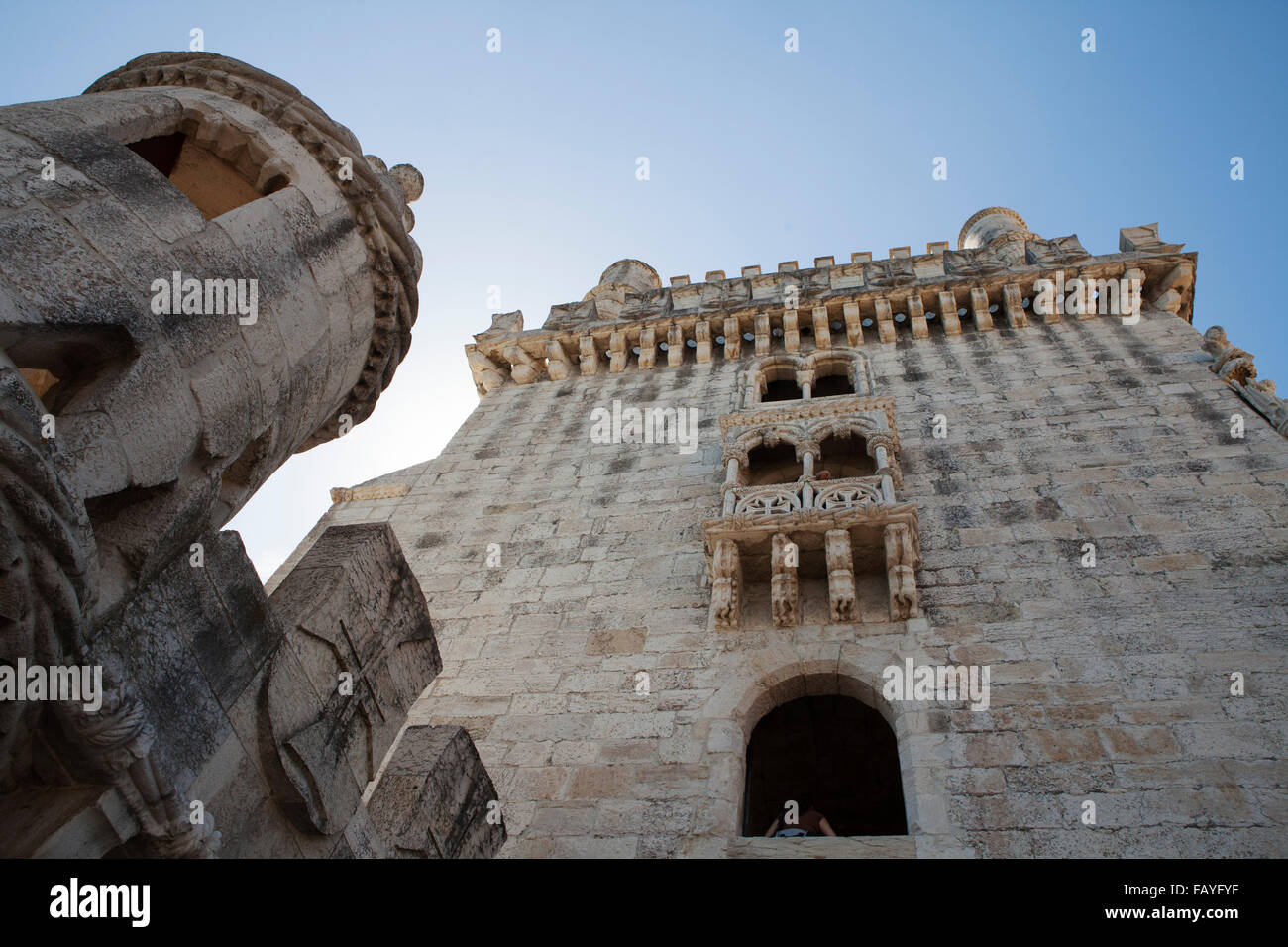The Tower of Belem (Torre de Belem) in the waterfront Belem district of ...