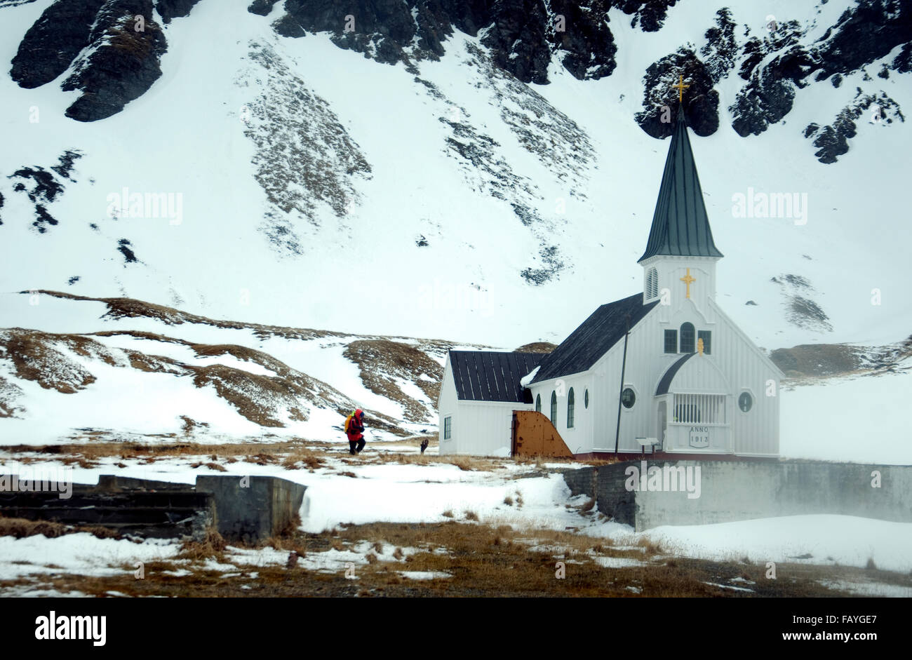 The restored Whalers' Church at Gryrtviken contains memorials to the ...