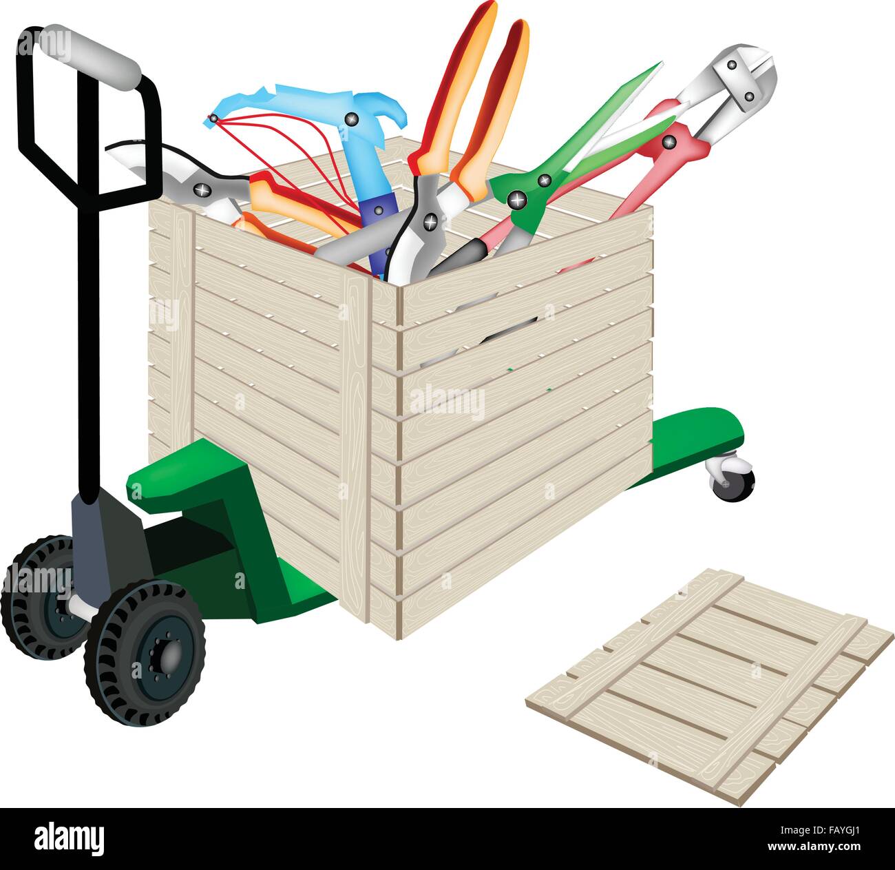 Fork Pallet Truck Loading Carpenter Craft Tools, Axe, Eyelet Punch ...