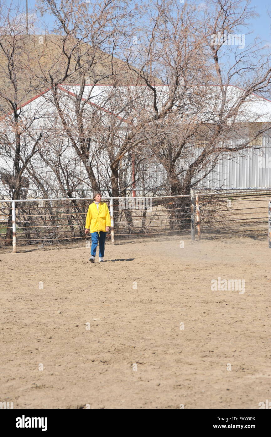 Mature female on ranch Stock Photo - Alamy