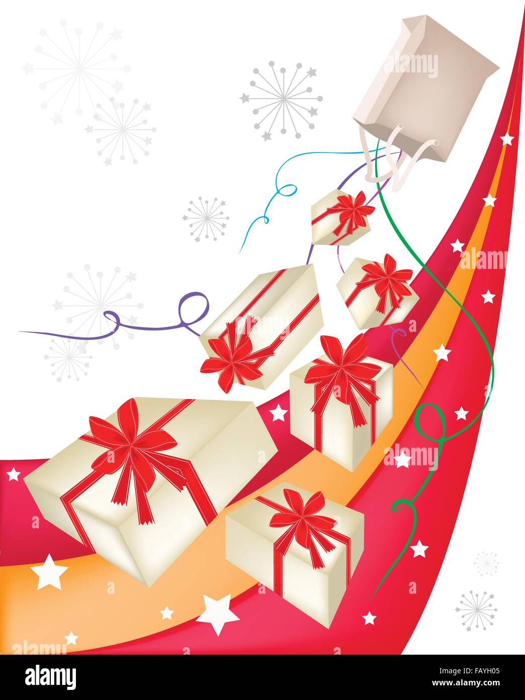 Falling christmas gift boxes Stock Vector Images - Alamy