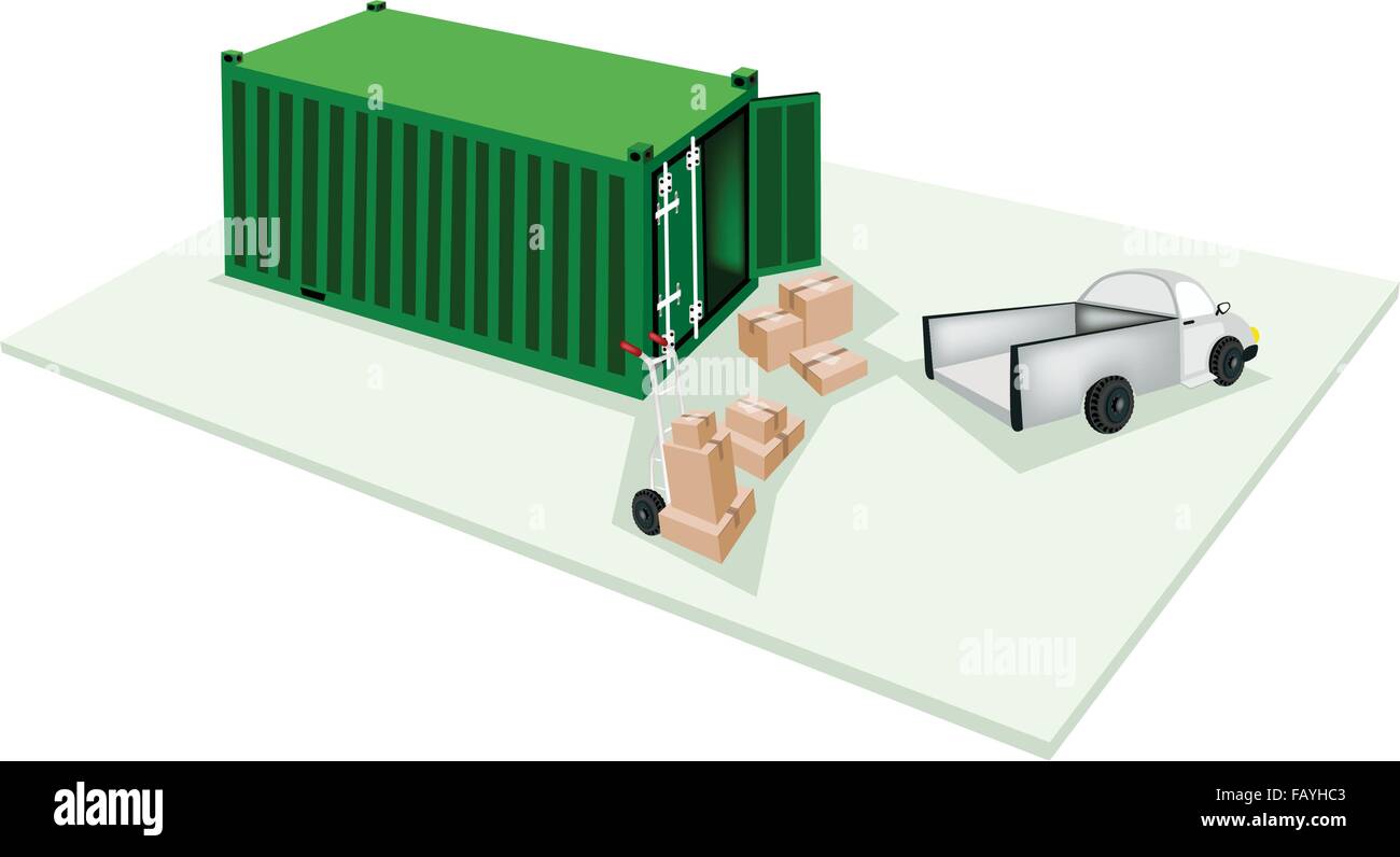 Truck loading from cargo Cut Out Stock Images & Pictures - Alamy