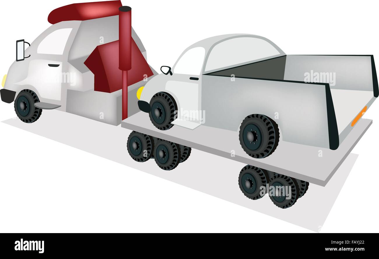 An Illustration of Tow Truck, Recovery Truck, Breakdown Lorry or A ...