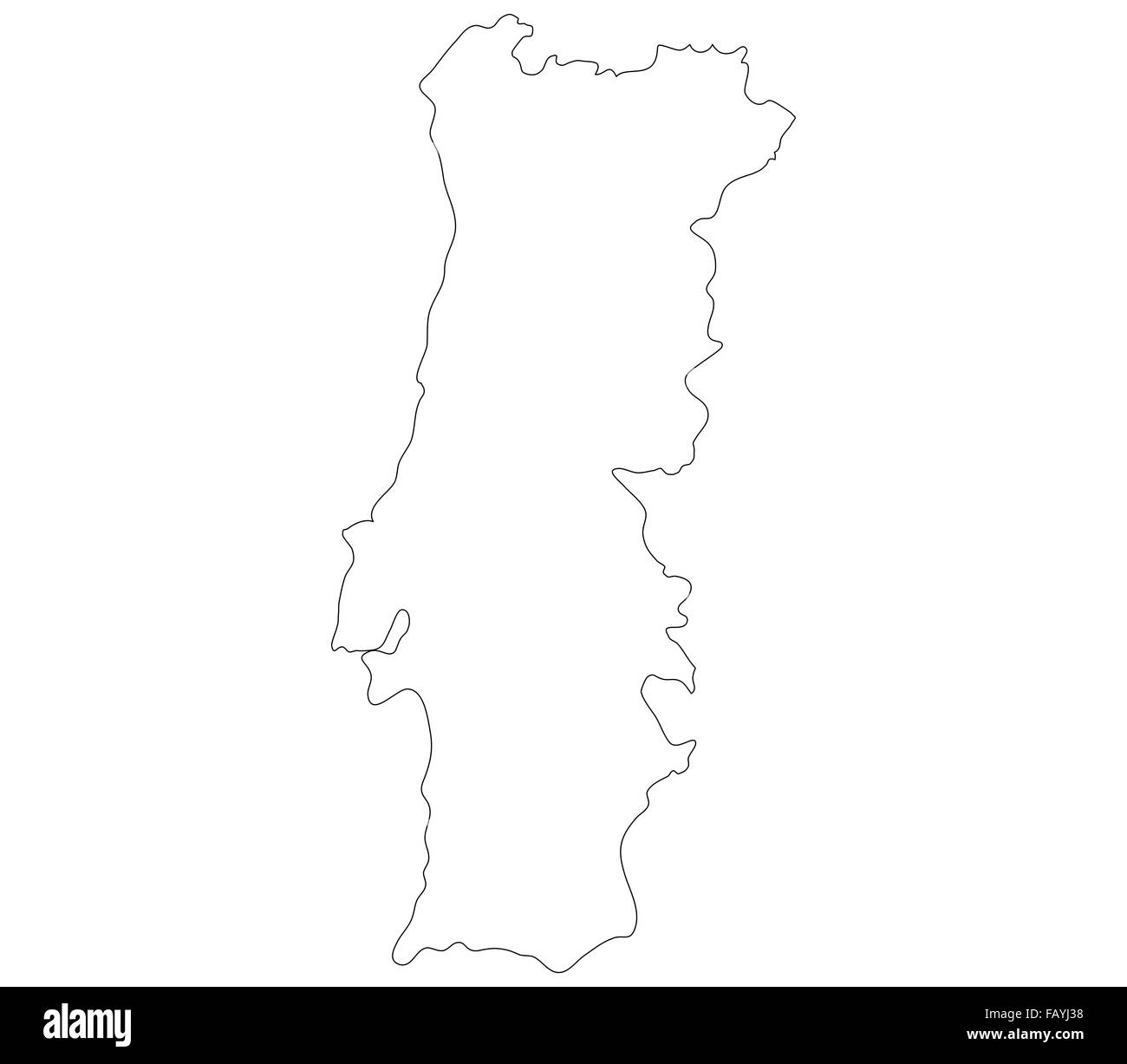 Portugal map on a white background Stock Photo - Alamy