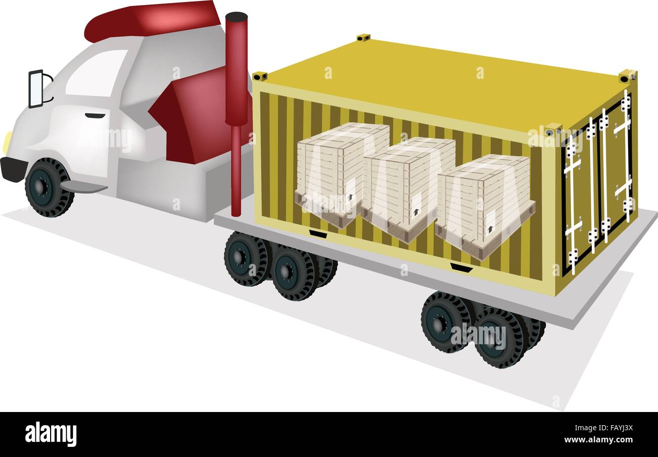 Truck flatbed crate Stock Vector Images - Alamy