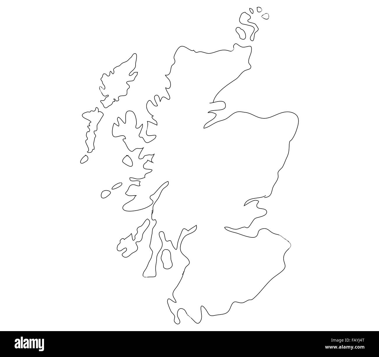 Scotland map on a white background Stock Photo - Alamy