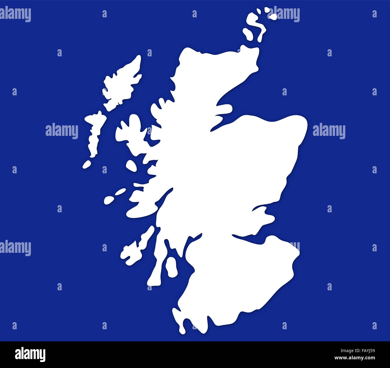 Scotland map on a white background Stock Photo - Alamy