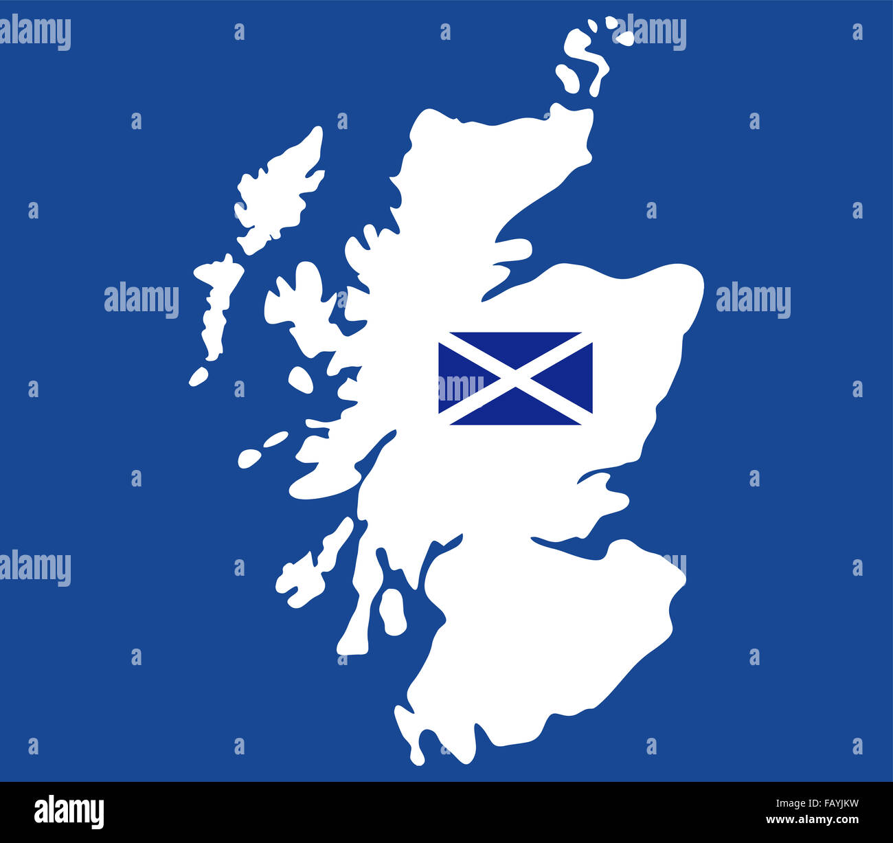 Scotland map on a white background Stock Photo - Alamy