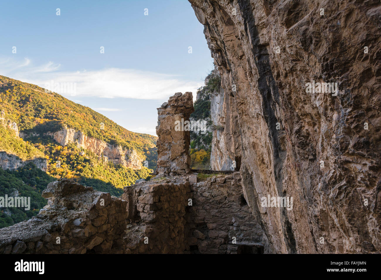 The old Filosofou monastery ruins near Dimitsana and Stemnitsa in ...