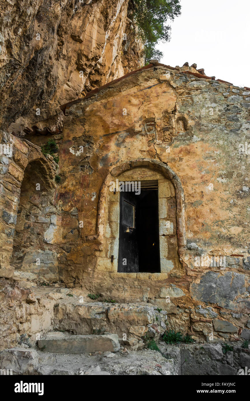 The old Filosofou monastery ruins near Dimitsana and Stemnitsa in ...