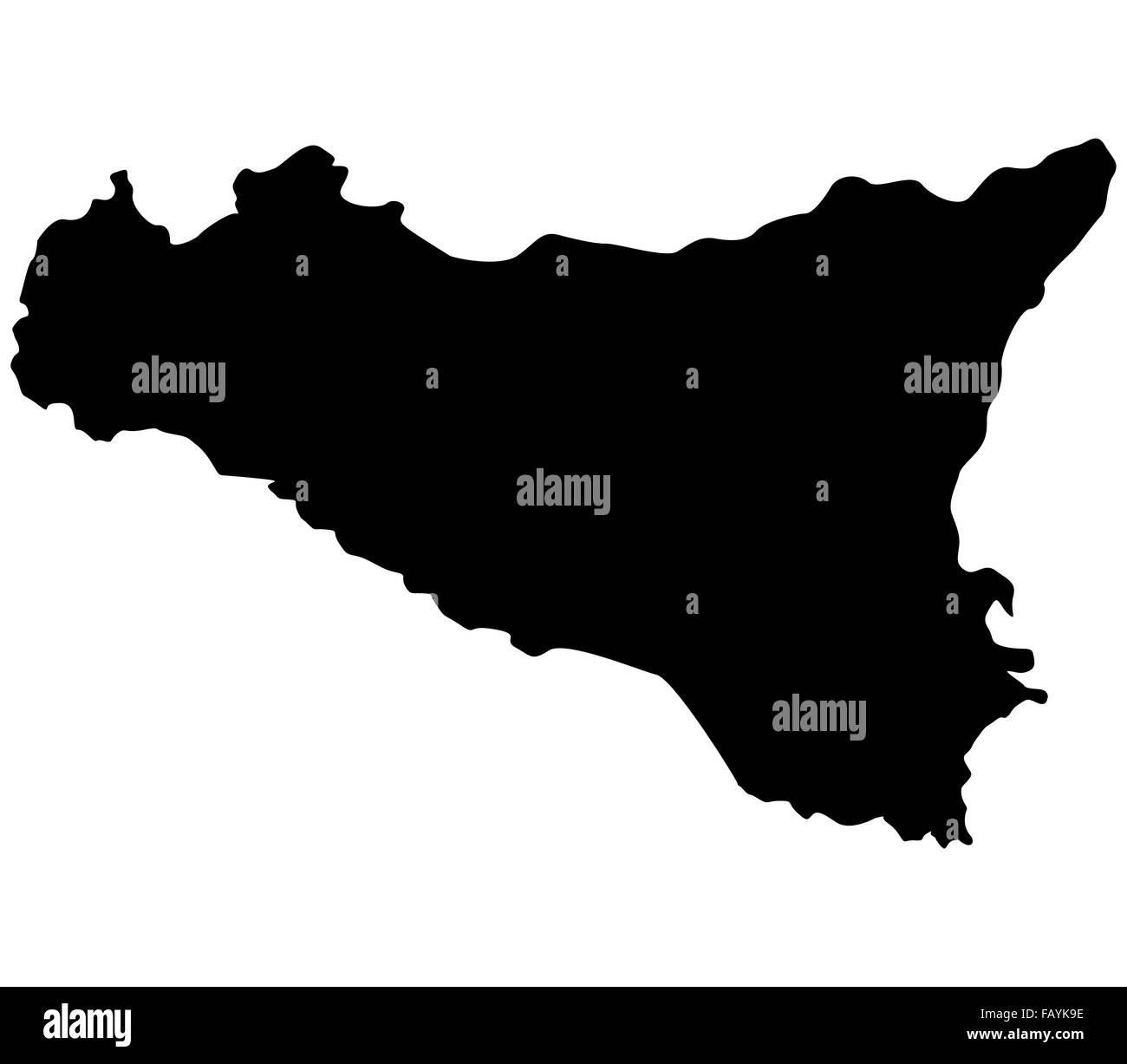 Sicily map on a white background Stock Photo - Alamy