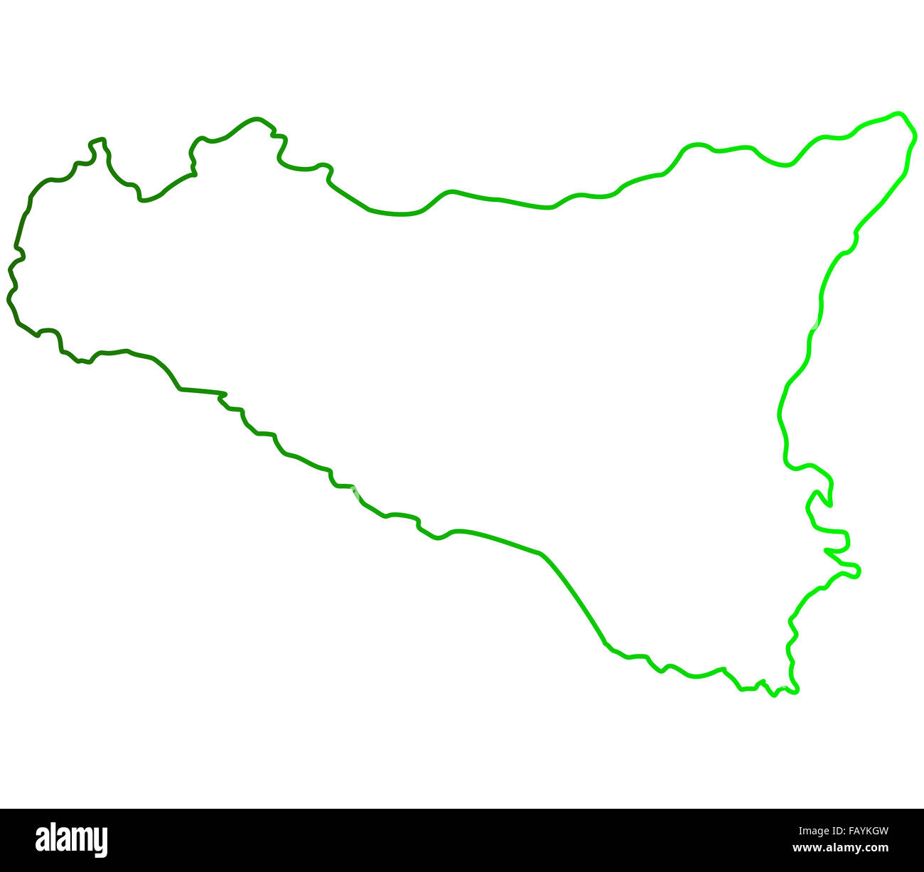 Sicily blank detailed outline map hi-res stock photography and images ...