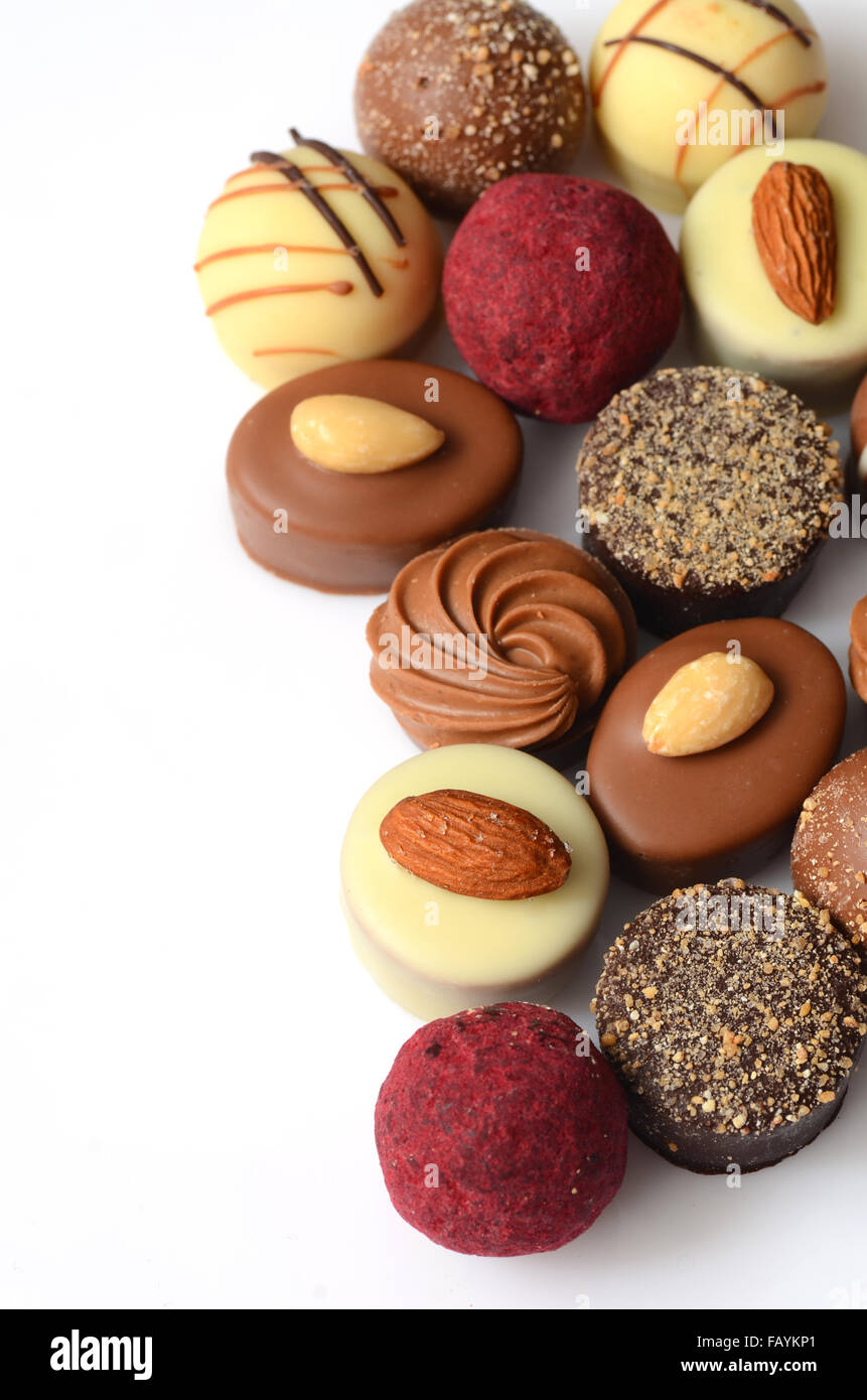 Set of tasty chocolate bon bons, close-up shot Stock Photo - Alamy