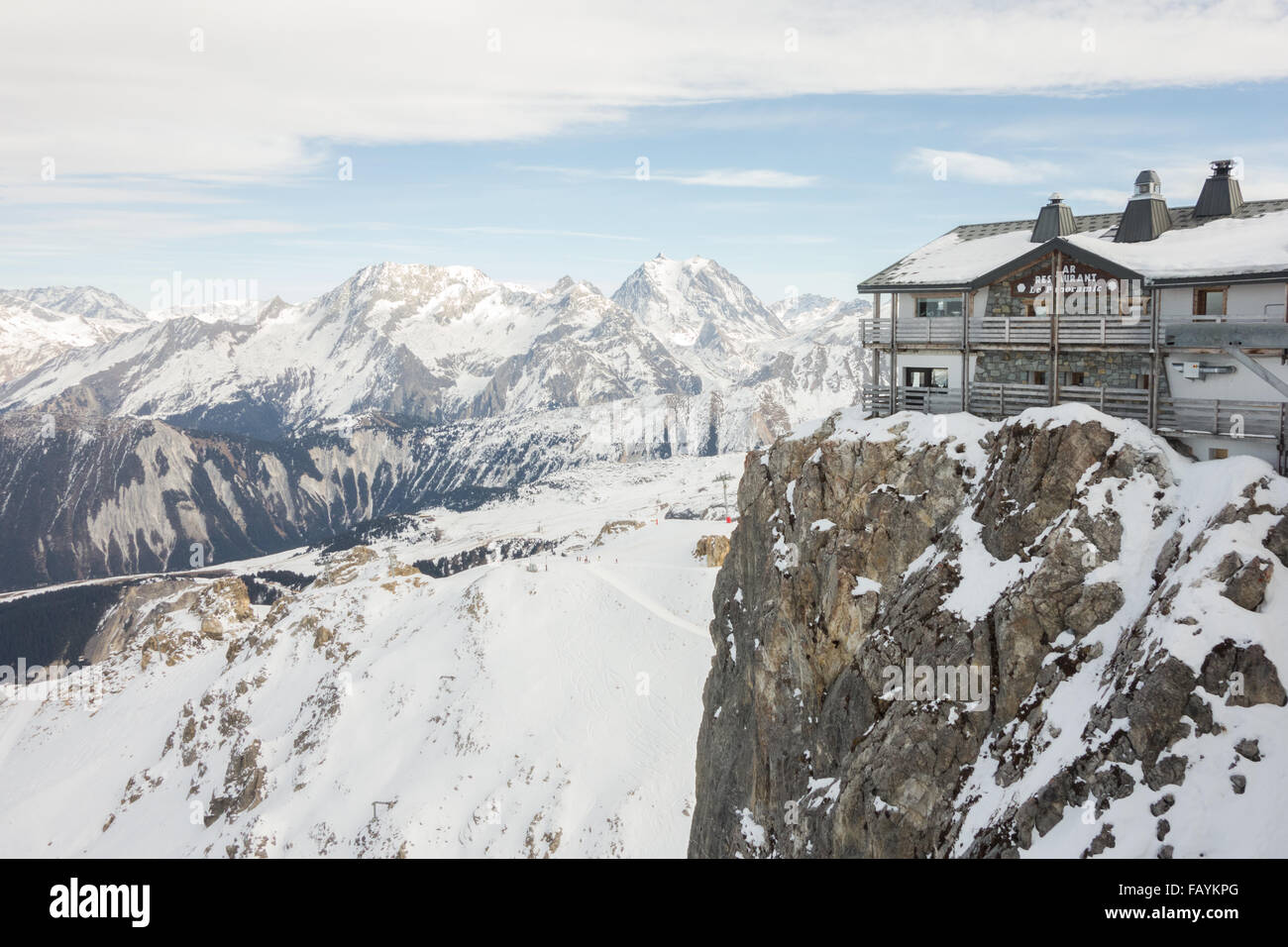 'Le Panoramic' mountain top restaurant, on top of the Saulire ...