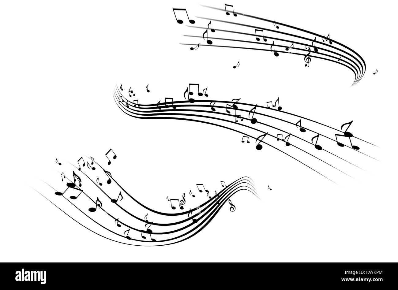 Music note wave notes Cut Out Stock Images & Pictures - Alamy