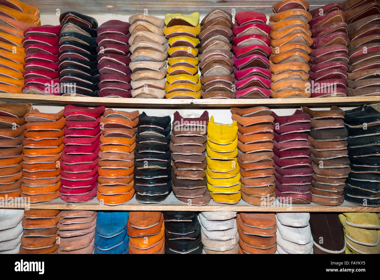 Traditional Moroccan shoes, Fes, Morocco Stock Photo - Alamy
