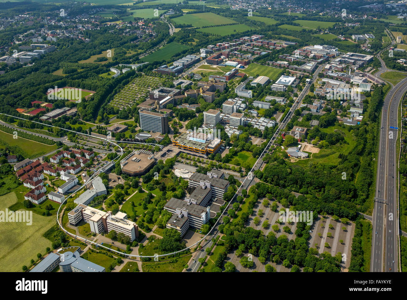 Aerial view, campus of the University of Dortmund with TU and ...