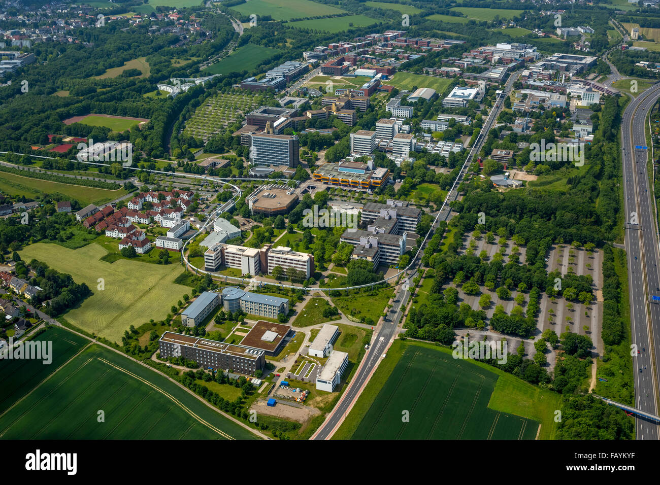 Aerial view, campus of the University of Dortmund with TU and ...