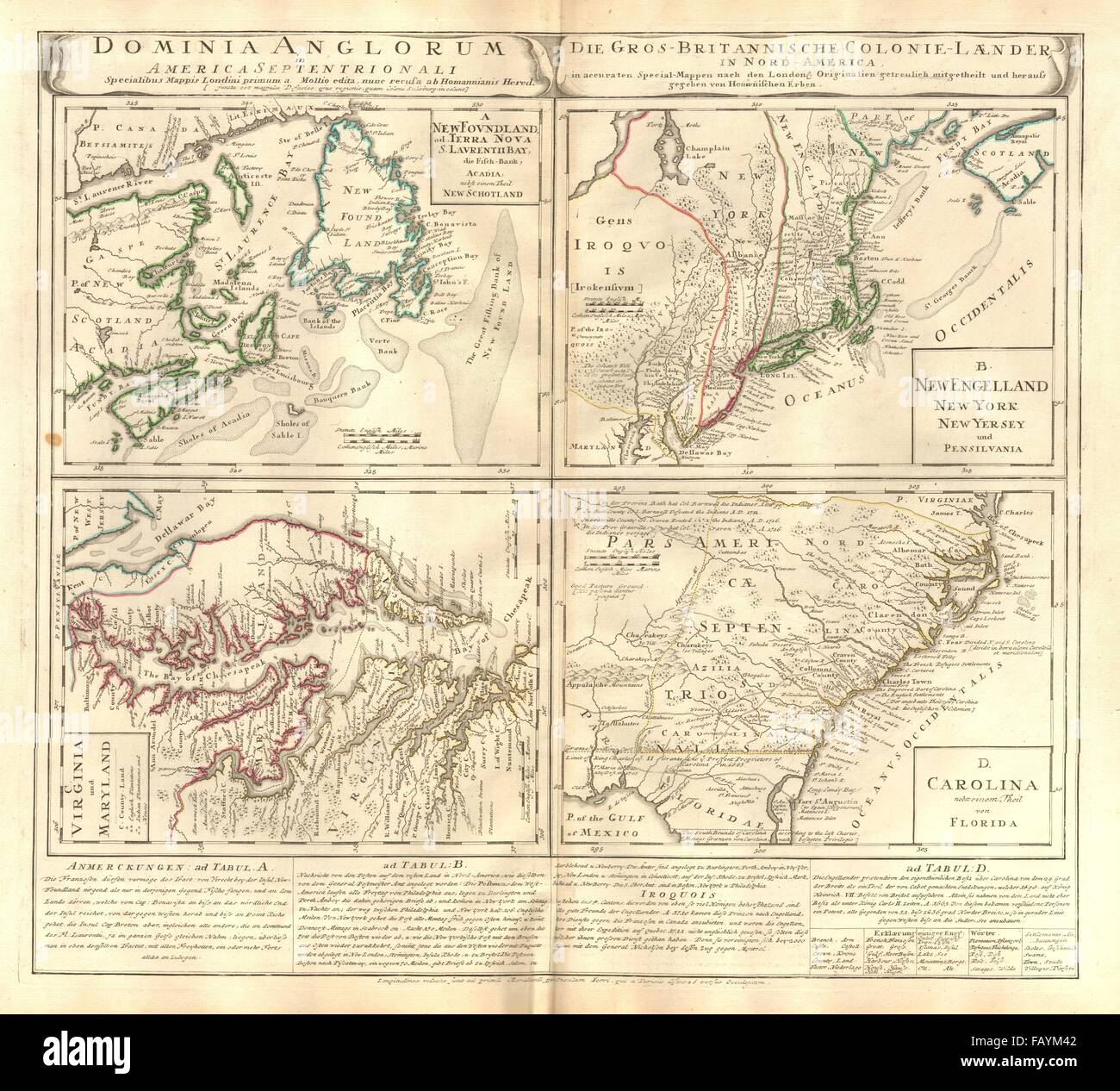 Colonies of north america map hi-res stock photography and images - Alamy