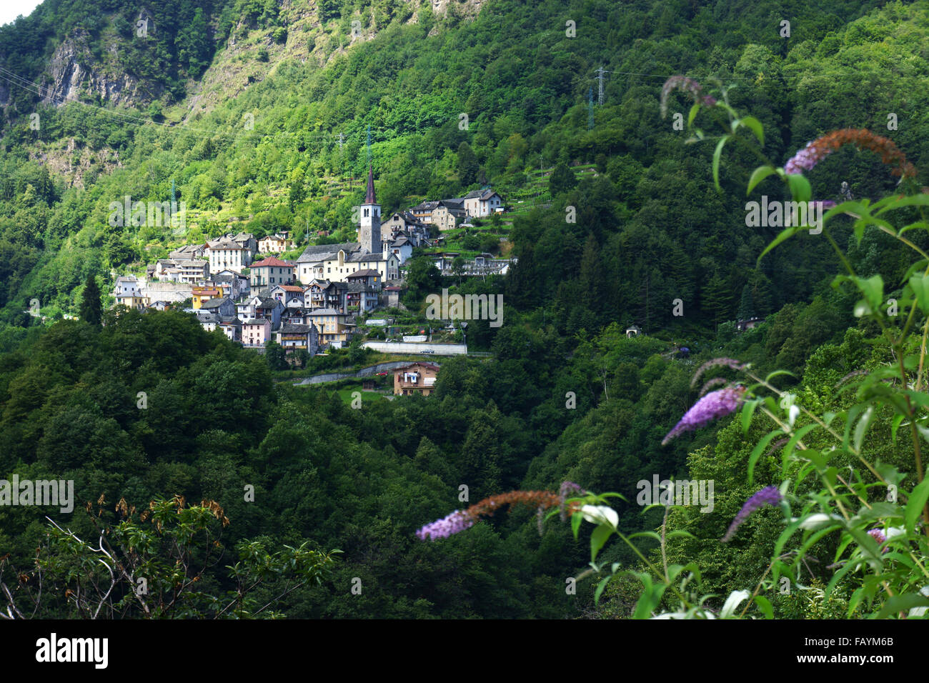 Town Calasca Castiglione, Anzasca Valley, Piedmont, Italy Stock Photo ...